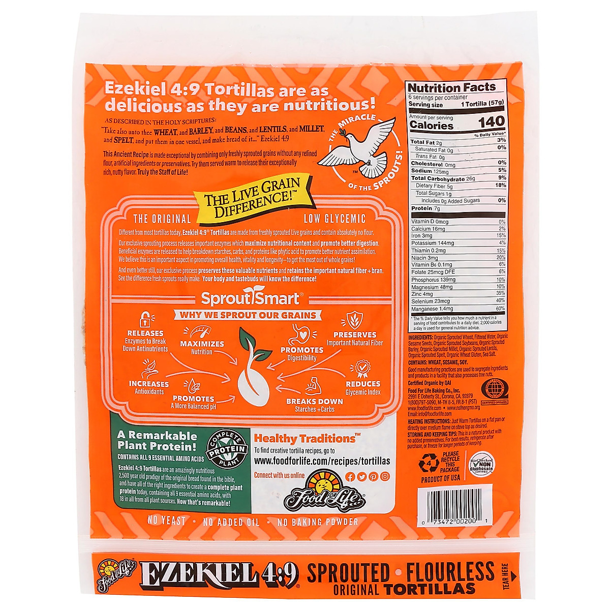 FOOD FOR LIFE Organic Whole Grain Tortillas, 12 OZ