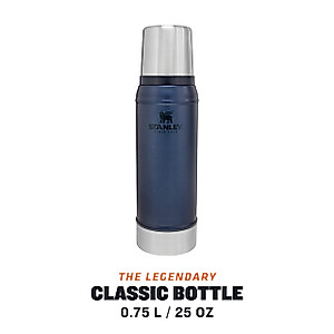 Stanley Classic Legendary Thermos Flask 0.75L - Keeps Hot or Cold For 20 Hours - BPA-Free Thermal Flask - Stainless Steel Leakproof Coffee Flask - Flask For Hot Drink - Dishwasher Safe - Nightfall