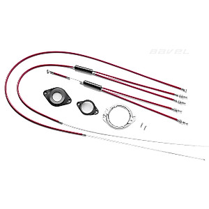 BMX Bike Gyro Brake Cables,Full Kit BMX Bicycle Brake Line Set Cable Wire,Front + Rear (Upper + Lower) with Spinner Rotor (Complete Set) for Bike Part Replacement - Red (RED)