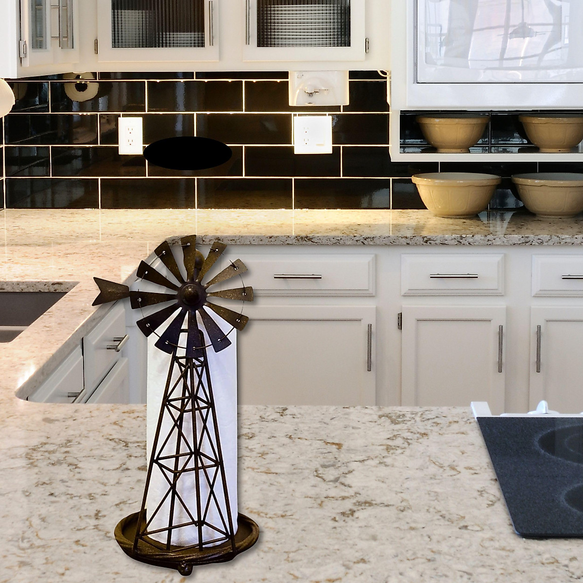Windmill Metal Paper Towel Holder Rustic Country Farmhouse Style