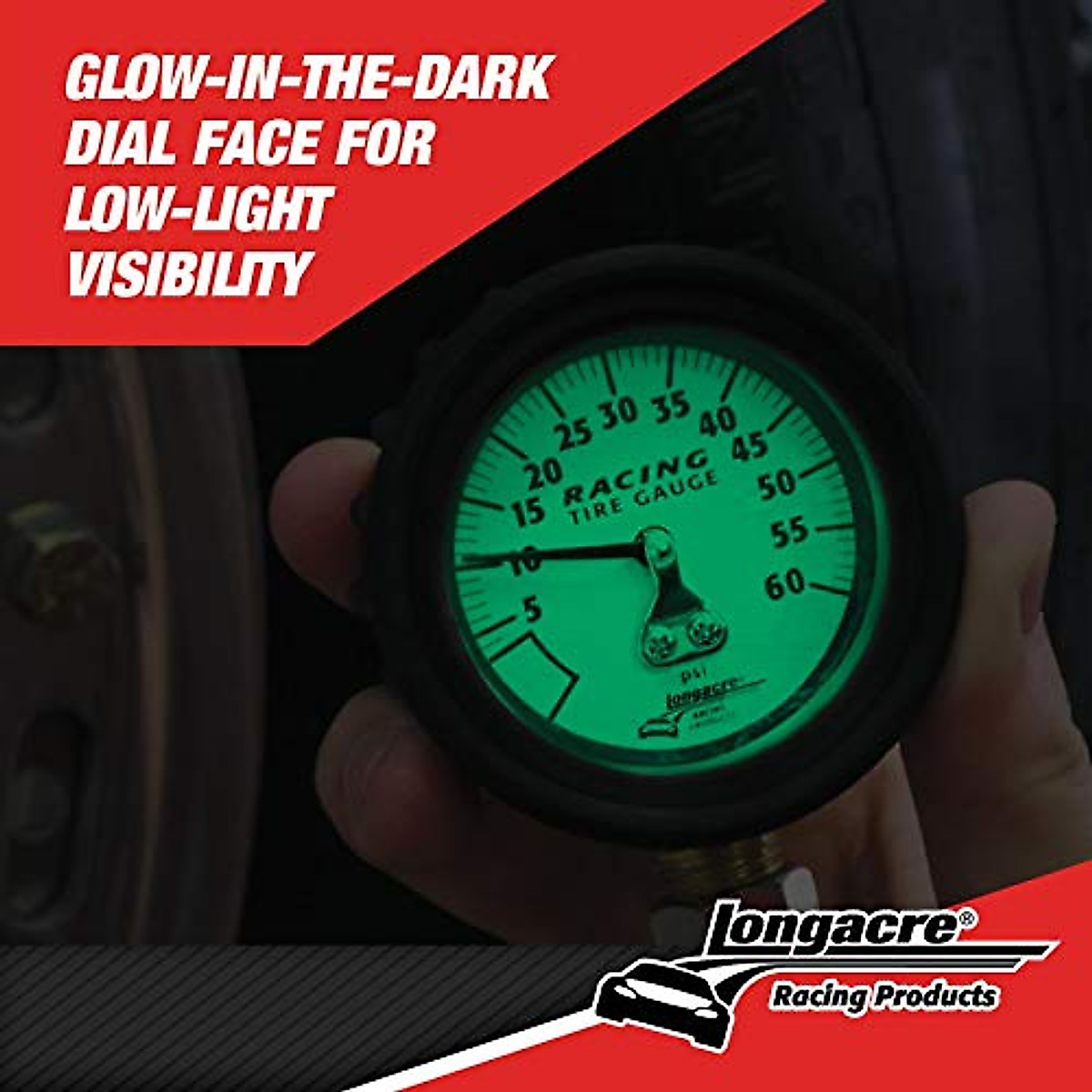 Longacre 50417 0-60 PSI Analog Tire Pressure Gauge, 2 Inch