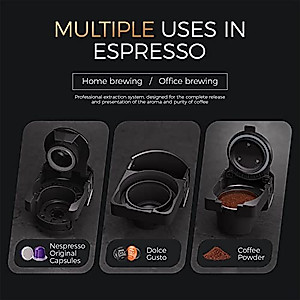 Small Espresso Machine 20 Bar Capsules Maker Compatible for NS Original Capsules/Nescafe Dolce Gusto/L'or Coffee Pods/Coffee Powder with Fast Heating System for Espresso,1450W(Small)