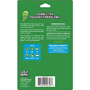 Green Gobbler BIO-FLOW Drain Strips | 12 Pack | Drain Cleaner & Deodorizer