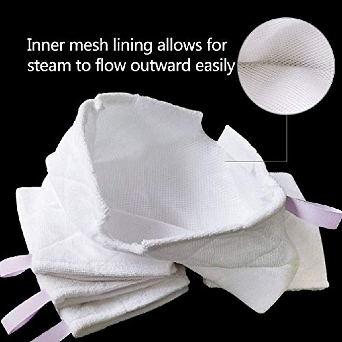 Turbokey 3 Pocket Steam Mop Pads Double-Sided Rectangle Microfiber Refill Pad for Shark Euro Pro Mops S3500 Series,S2902,S3455K,S3501,S3550,S3601,S3801,S3901,S4601,S4701,S4701D,SE450（White）