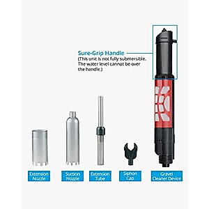 NICREW Automatic Gravel Cleaner, Electric Aquarium Vacuum Cleaner, 2 in 1 Sludge Extractor for Medium and Large Tanks