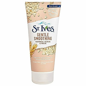 ST IVES Nourished & Smooth Oatmeal Scrub + Mask 170g-Walnut Shell Powder Gently Buffs Away Dull Skin When Used as a face Scrub