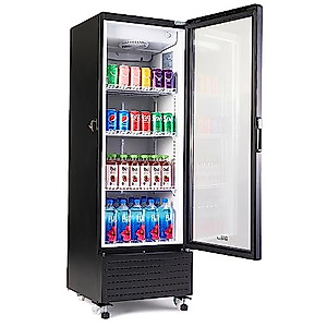 PremiumLevella Glass Door Display Refrigerator 7.6 cu ft Commercial Beverage Cooler Merchandiser With Sleek LED Light Strip