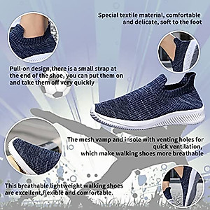 GENMAI SOEASY Women’s Walking Shoes Sneakers Daily Shoes Slip-on Lightweight Comfortable Breathable Blue