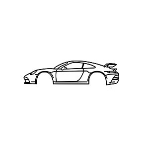 NORTH KAISER Sports Car Metal Wall Art - Automotive Silhouette Decoration - Minimalist Sculpture for Garage, Man Cave or Bedroom - Indoor/Outdoor (13.8'' x 3.9'' / 35 x 10 cm)