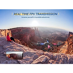 UranHub Drone with Camera for Adults HD 2K Live Video Drone for Beginners and Kids w/Gesture Control, Voice Control, Altitude Hold, Headless Mode, 2 Batteries, Compatible with VR Glasses