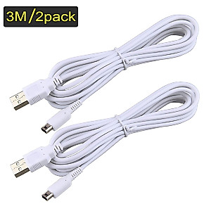 AKWOX [2 Pack] 3M/10FT USB Charger Power Cable Compatible with for 3DS XL, 3DS, DSi XL,New 2DS XL, DSi, NEW 3DS XL