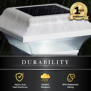 Classy Caps SLO82W Imperial Solar Post Cap - Fits 2" x 2", 2.25" x 2.25", 2.5" x 2.5" Posts - White Powder Coated Aluminum