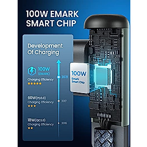 AINOPE 100W USB C to USB C Cable 2-Pack 6.6ft, USBC to USBC Fast Charging Cable Rigth Angle PD4.0/QC5.0 5A Type C to Type C USB C Cable Compatible with MacBook Pro 2021, iPad Pro 2021, Galaxy S22