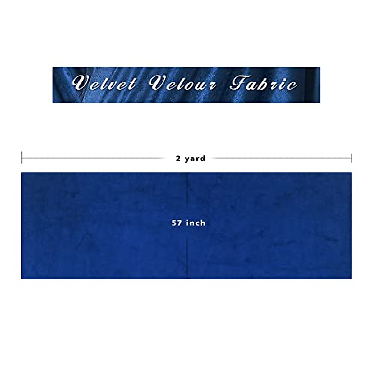 H S D K CREATE YOUR LIFE 2 Yard Premium Velvet Fabric,Washable Fabric and Wrinkle Resistant Velvet Perfect for Table Cover for Holidays, Weddings, Parties (Blue)