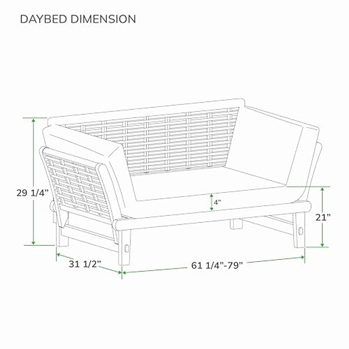 Cambridge Casual Auburn Sofabed, Natural Teak/Cast Shale