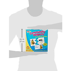 Trend Enterprises: Fun-to-Know Puzzles: Community Helpers, Learn About Community Helpers & Their Tools, 20 Two-Sided Puzzles, Self-Checking, 40 Puzzles Total, for Ages 3 and Up