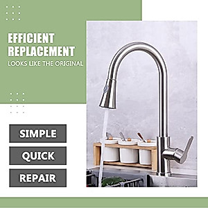 Kitchen Faucet Spray Head, Angle Simple Kitchen Sink Pull Down Faucet Sprayer Nozzle Pull Out Hose Spray Head Spout Replacement Part Pull Out Faucet Spray Assembly G 1/2, Brushed Nikcel