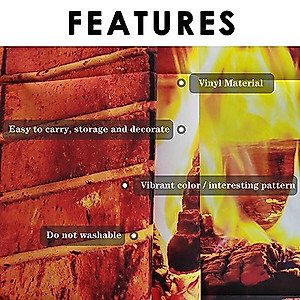 Ladvis 5x3ft Fireplace Burning Firewood Backdrop Christmas Fireplace Backdrop Xmas Background for Winter Holiday Family Party Interior Decorations Festival Banner Photography Photo Studio Propss