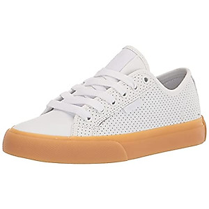 DC Women's Manual Skate Shoe, White/Gum, 9.5