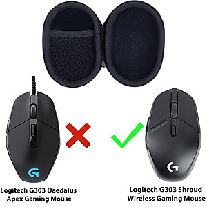co2CREA Hard Case Replacement for Logitech G303 Shroud Edition Wireless Gaming Mouse