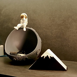 Paper Napkin Holder Freestanding Tissue Dispenser for Kitchen Countertops, Dining, Picnic Table, Cast Iron, Black, Snow Mountain