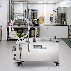 VEVOR Mobile Fryer Filter, 80 LBS/40 L/10.56 Gal Capacity, 300W Oil Filtration System with 5 L/min Flow Rate, Mobile Frying Oil Filtering System with 10 L/min Pump & Oil Hose, 110V/60Hz