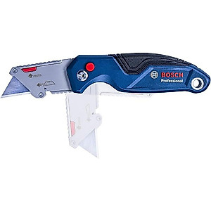 Bosch Professional Universal Folding Knife with Blade Compartment in Metal Handle (incl. Two Replacement Blades, in Blister Packaging) – Amazon Exclusive