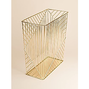 U Brands Metal Trash Can, Vena Collection, 6 Gallon Capacity, Gold (3232U02-06)