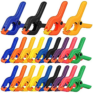 MAXPOWER 22-pieces Spring Clamps, 2-inch Clamps x 18 PCS, 3-inch Clamps x 4 PCS, Plastic Small Mini Clamps for Woodworking Assembly and Photography Backdrop