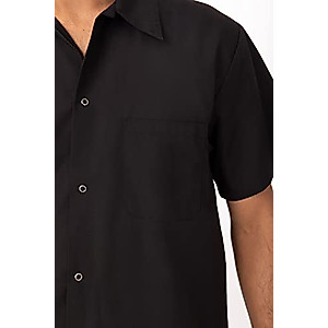 Chef Works Men's Utility Cook Shirt, Black, Large