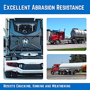 YiaChuii 15 FT Air Line Hose Assembly Set Straight Heavy Duty Air Power Hoses for Trailer Truck Tractors Parts