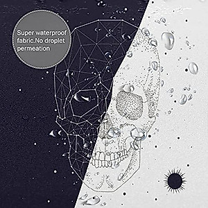 Sugar Skull Shower Curtain, Graveyard Mexico Design on Black White Backdrop Print, Cloth Fabric Bathroom Decor Set with Hooks 66x72Inch(168x183cm)