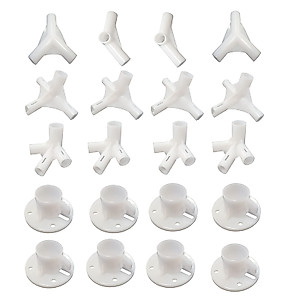 Lobergel 20pcs White Tent Replacement Spare Parts, Canopy Fitting, Spare Parts for 10'x30' Outdoor Canopy Tent Patio Gazebo Awning Tent Feet Corner Center Connector