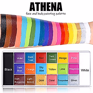 UCANBE Face Body Paint Set-Athena Painting Palette,10 Professional Artist Brush,Large Deep Pan Ideal for Halloween Cosplay Party SFX Arty Stage Makeup