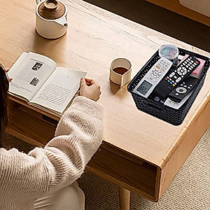 Kekow 6-Pack Black Plastic Storage Basket, 9.92" L x 7.56" W x 4" H