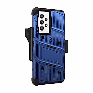 ZIZO Bolt Bundle for Galaxy A53 5G Case with Screen Protector Kickstand Holster Lanyard - Blue