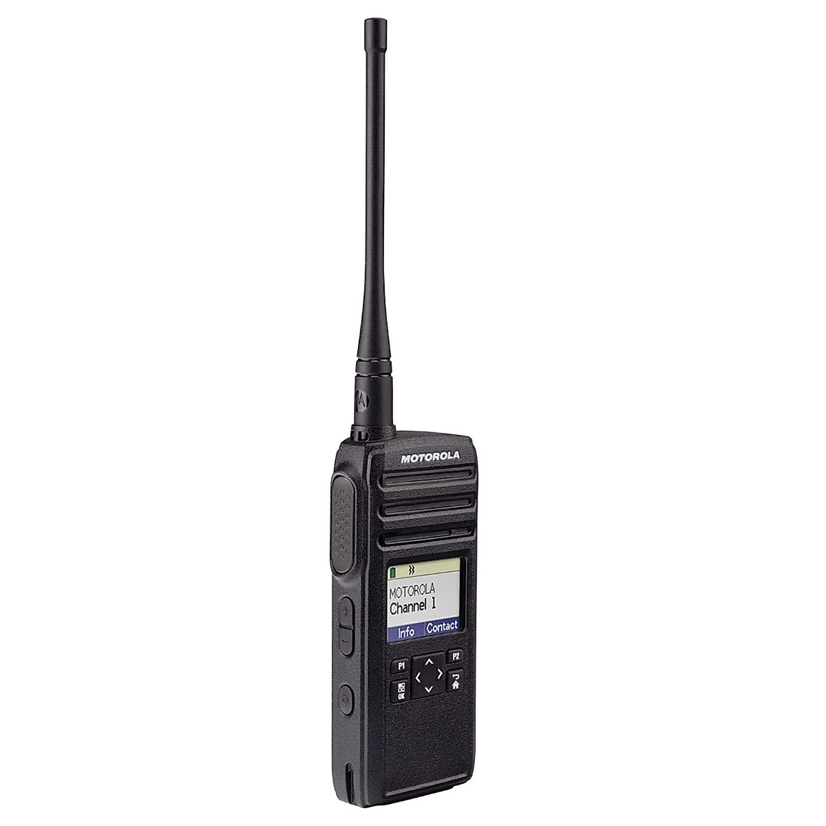 6 DTR600 Digital 900 MHz. License Free Digital Two-Way Business Radios with Display, 6 HKLN4604 Swivel Earpieces & 1 PMPN4465 6 Radio Charger by Motorola Solutions - Intended for Business Use