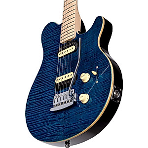 Sterling by Music Man 6 String Solid-Body Electric Guitar, Right, Neptune Blue (AX3FM-NBL-M1)