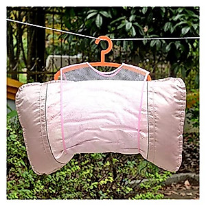 KRAZI 6pcs Drying Net Balcony Windproof Terylene Hanging Net Pillow Rack Underwear Hanger Clothes Mesh Storage Holder Clothes Rack