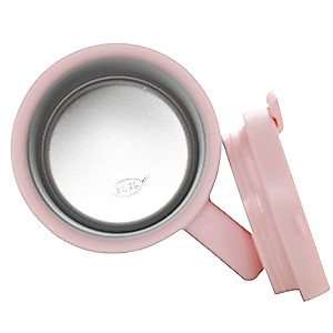PINKAH Stainless Steel Coffee Mug with Lid and Handle, Double Wall Vacuum Insulated Cup, 16oz, Pink