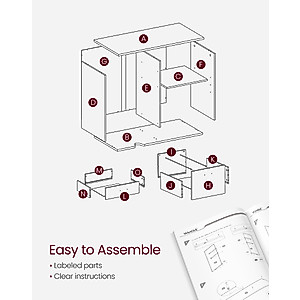 VASAGLE Lateral File Cabinet, Home Office Printer Stand, with 3 Drawers and Open Storage Shelves, for A4, Letter-Size Documents, Rustic Brown + Black