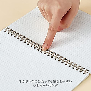 KOKUYO ME Graph Spiral Journal Notebook, A5 Soft Ring 5 mm Grid Paper Notebook with 50 Smooth Sheets, 5.8'' x 8.3'' Cute Small Journaling Notebook, Canyon Clay, Japan Import. (KME-SR931S5MS)