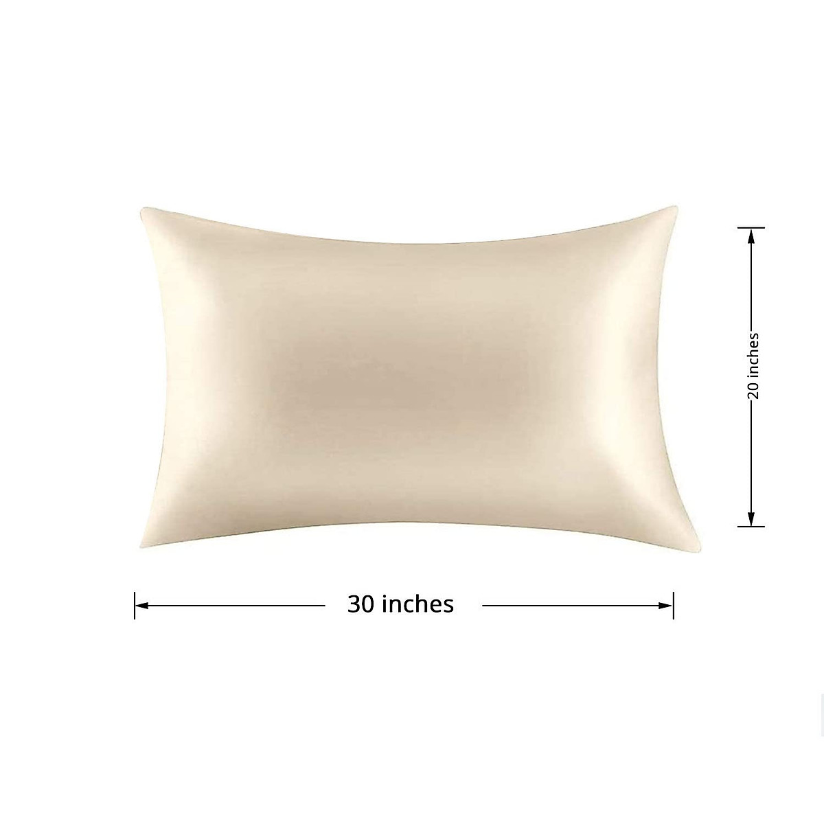 Zeekstar 2 Pack 100% Satin Silk Pillowcases for Hair and Skin Soft Breathable Standard Size Nature Silk Queen and King (Ivory)