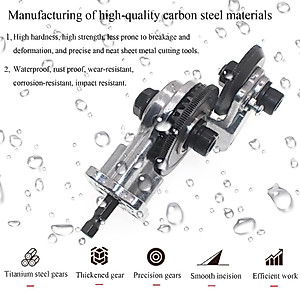 Electric Drill Plate Cutter Upgrade Drill Nibbler Metal Cutter Electric Drill Shears Attachment Metal Cutter For Cutting Aluminum Lron Copper Flat Metal Sheets