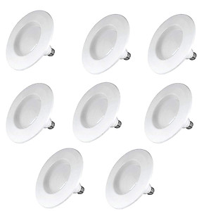 Feit Electric 4 inch InstaTRIM Adjustable Neck Recessed LED Downlight - 2700K Soft White - Dimmable- Pre-Mounted Trim - 45W Equivalent - 45 Year Life - 540 Lumen - High CRI | 8-Pack