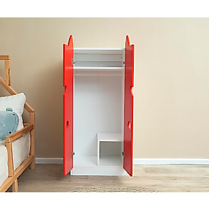 BUSYWOOD Animals Armoire – Toddler Dresser Organizer for Bedroom - Playroom Furniture - Wardrobe Closet - Kids Dresser - Montessori Armoire - Wooden Closet