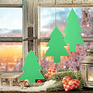 Seajan 100 Pcs Green Paper Christmas Tree 12 Inch Christmas Tree Shape Cutouts Double Sided Cardboard Christmas Tree for Craft Bulletin Board School Classroom Xmas Winter Party Decor