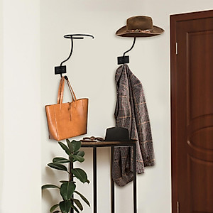 QUUREN Cowboy Hat Rack for Wall 4 Pack Rustic Metal Cowboy Hat Holder Cast Iron Cowboy Hat Hanger Western Horseshoe Hooks for Storage and Display at Closet Bedroom Living Room for Hats Coats Keys