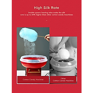 FOHERE Cotton Candy Machine for Kids, Nostalgia Cotton Candy Maker Include Sugar Scoop and 10 Cones, Homemade Sweets for Birthday Parties, Children's Day, Christmas Day and Wedding