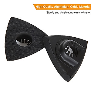 6 Pcs 3-1/8 Inch Power Oscillating Tool Sanding Pads, 80mm Triangle Sanding Pads Universal Quick-Release Multitool Pad for Hook & Loop Sandpaper Fit Dewalt, Dremel, Fein Multimaster, Bosch, Craftsman